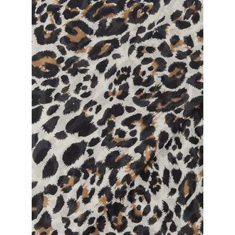 Au Printemps Paris Baumwoll -Leoparden -Druckschal - Beige