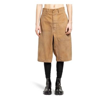 Maison Margiela Distressed Canvas Wide Leg Shorts - - Shorts - Herren - Beige - S