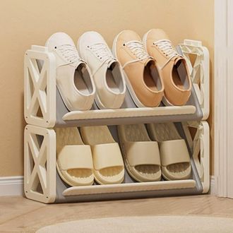 Generic Stapelbares Schuhregal mit 2/3/4 Ablagen, Offenes, Schr&auml;ges Schuhablage, Freistehendes Schuhst&auml;nder for Eingangsbereich, Wohnzimmer, Schlafzimmer, Bal