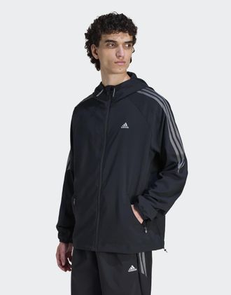adidas Originals Veste coupe-vent classique &agrave; rayures - Noir