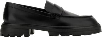 Hogan Loafer - Sophisticated Penny Loafers In Leather - Gr. 9_5 - in Schwarz - f&uuml;r Damen