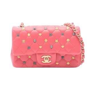 Chanel Pre-owned Mini Matelasse Icon Charm Lammleder Umh&auml;ngetasche - - Pre-owned - Damen - Rosa - ONE SIZE