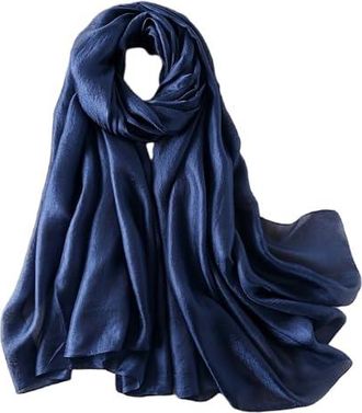 Lina & Lily Foulard Châle Étole Femme Mariage en Tissu Brillant Léger (Bleu Marine)