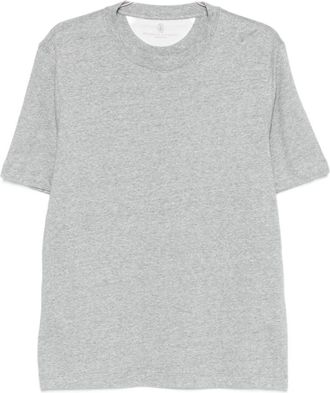 Brunello Cucinelli Homme, Tops, Gris, Taille: 2XL Cotton Jersey T-Shirt
