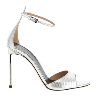 Tom Ford Femme, Chaussures, Gris, Taille: 37 EU Sandale &agrave; bride cheville Spire en Tejus imprim&eacute; lamin&eacute;