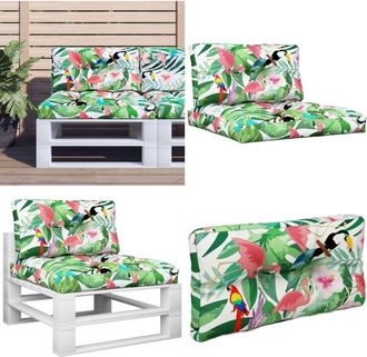 vidaXL Vidaxl - Coussins de palette lot de 2 multicolore tissu - Coussins De Patio - Coussins Exterieurs - Coussin D&eacute;coratif - Coussin Confortable - Coussin