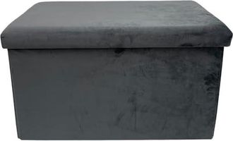 KASANOVA Generico 1 RECHTECKIGE TRUHE GRAU CM 71X40X40, Polyester MDF-Faserplatte Polypropylen Polyurethan