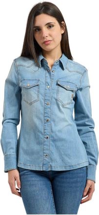 Fracomina Femme, Blouses et Chemises, Bleu, Taille: 42 FR Chemise en jean Regular