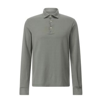 Fedeli Homme, Tops, Vert, Taille: 5XL Polo à Manches Longues en Coton