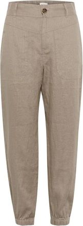 Part Two Femme, Pantalons, Beige, Taille: 40 FR Pantalon en lin taupe désert