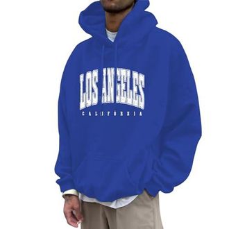 Generic Sweat &agrave; capuche Los Angeles California pour homme - Imprim&eacute; graphique vintage - En coton - Manches longues - Pour homme - Cordon de serrage - Sportif 