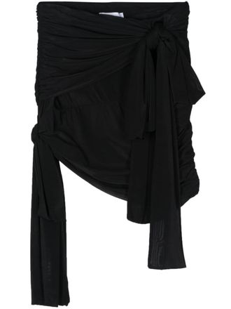 Blumarine chemise drap&eacute;e &agrave; d&eacute;tail de noeud - Noir