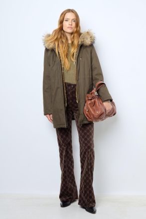 Gerard Darel Parka mi-longue fourrée à capuche - LOUCINE - Vert Kaki