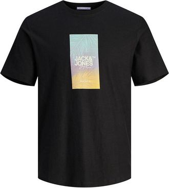 Jack & Jones Herren Joraruba Sunset Branding Tee Ss C.n T-Shirt, Schwarz, M