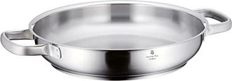 WMF Gourmet Plus Servier-/ Bratpfanne 28 cm Induktion, Pfanne unbeschichtet, Cromargan Edelstahl mattiert, backofenfest