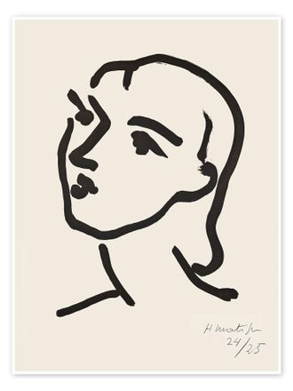 Posterlounge Nadia mit glattem Haar, 1948 Poster von Henri Matisse 13 x 18 cm Beige Wandbilder Wanddeko