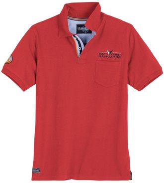Redfield Poloshirt Redfield XXL Poloshirt rot Brusttasche maritim