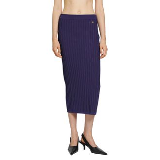 Versace Stretch Viscose Mesh Knit Midi Skirt