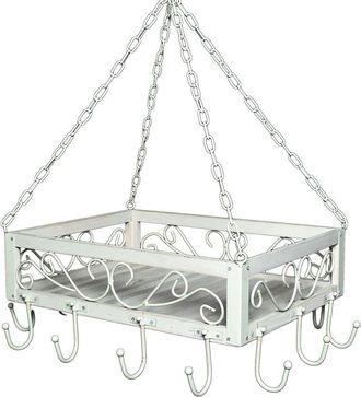 Ambiente Topfhänger Romance 83058 Pfannenhänger Hängeregal Weiß