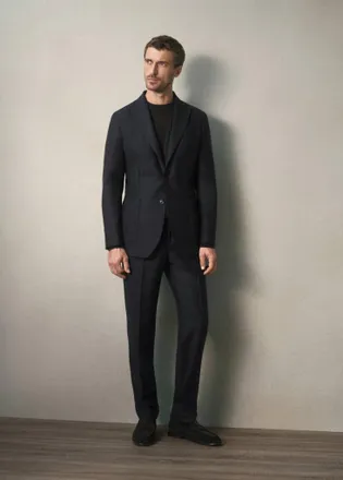 Mango Slim-Fit-Anzughose aus italienischer Wollflanell anthrazit - Herren - 40 - MANGO MAN