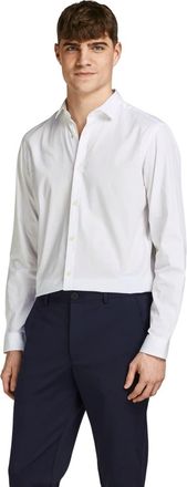 Jack & Jones Herren Freizeit Hemd JPRBLACARDIFF Slim Fit Schwarz Blau Weiss, Größe:XS, Farbe:White Slim FIT 12201905