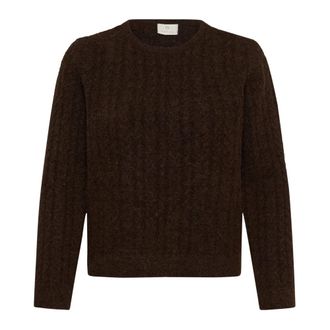 Kaffe Strickpullover mit Rundhalsausschnitt - - Knitwear - Damen - Braun - XL
