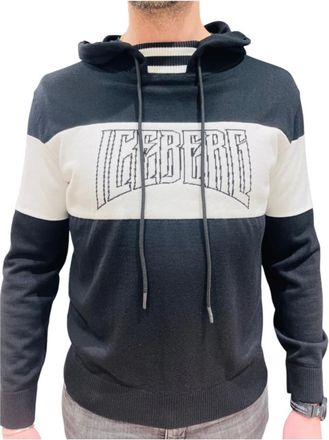 Iceberg Homme, Sweatshirts et sweats &agrave; capuche, Noir, Taille: L Maglia cappuccio