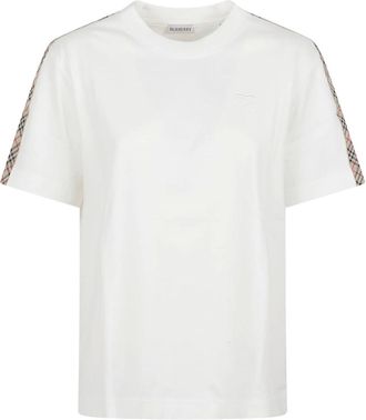 Burberry Femme, Tops, Blanc, Taille: 40 FR Cotton Logo T-Shirt