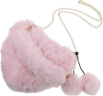 Frcolor Sac Bandouli&egrave;re Femme Petit Coeur Pelucheux Bandouli&egrave;re Cha&icirc;ne &Eacute;l&eacute;gante pour Sorties et Cadeaux Romantiques