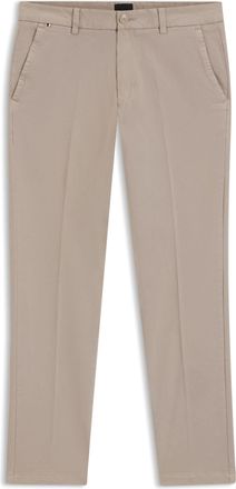 BOSS Herren H-Kaiton1 Slim-Fit Hose aus elastischer Baumwoll-Gabardine Hellbeige 35/34