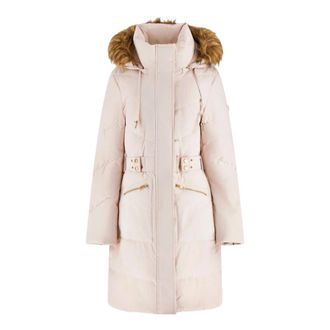 Guess G&uuml;rtel Puffermantel mit Kunstpelz - - Coats - Damen - Wei&szlig; - 2XL
