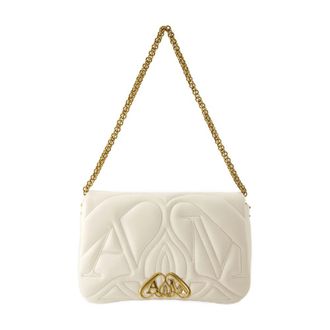 Alexander McQueen Womens Seal Crossbody Bag Beige Others