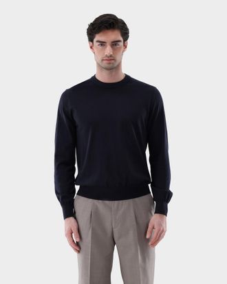 van Laack Rundhalspullover mit Baumwolle und Seide