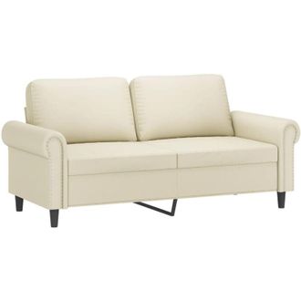 vidaXL 2-Sitzer-Sofa Creme 140 cm Kunstleder Vidaxl