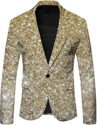 Generic Veste sportive classique pour homme avec bouton à revers, grande impression et poche pour plus de fonctionnalité, or, 3XL