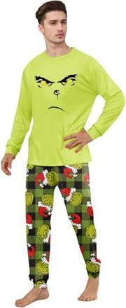 Generic Le Grinch Pyjama Noel Famille De Grinch Vetement Noël Couple Bebe Femme Ensembles Deguisement Enfant Chaud Et Doux Adulte Garcon Homme Costume Pull As