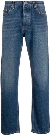 Off-white Straight Leg Jeans - Blau