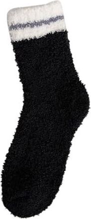 Generic Chaussettes de sommeil en velours corail pour femme - Chaussons thermiques pour salon de lit - Chaussettes thermiques en polaire &eacute;paisse et moelleuse 