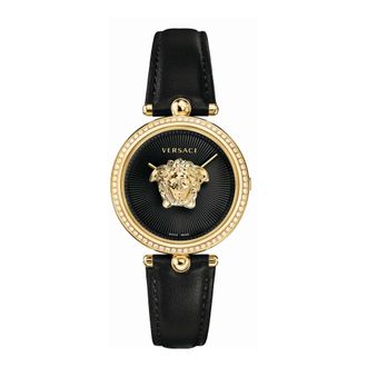 Versace Palazzo Empire Greca Lederarmbanduhr - - Accessories - Damen - Schwarzk - ONE SIZE