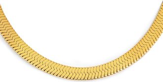 Singularu Big Lisse Halskette. Edelstahl mit 18 Kt Vergoldeter Beschichtung. Schmuck für Damen