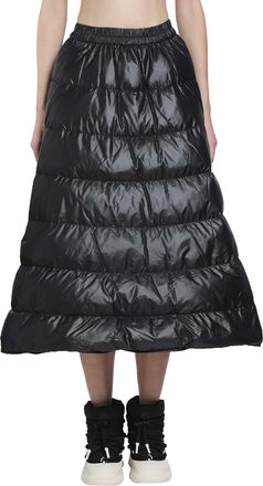 Moncler Long Nylon Laqu&eacute; Down Skirt