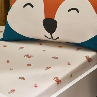 Catherine Lansfield Fox and Woodland Friends Spannbettlaken für Einzelbett, cremefarben