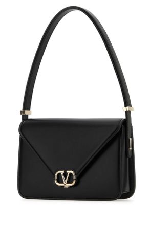 Valentino Garavani Womens Black Leather Vlogo Shoulder Bag Nero Borse A Mano