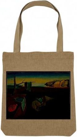 Fabulous Sac Shopping Tote Bag Aspect Lin - Salvadore Dali Persistance de la Memoire Surrealisme Peinture - Sac de Courses Toile Epaisse 360g Beige Naturel Cab