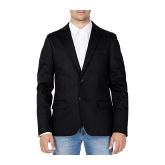 Antony Morato Schwarzer Gekn&ouml;pfter Blazer mit Reverskragen - - Jackets - Herren - Schwarzk - XS