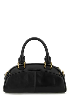 Chlo&eacute; Calf Leather with Antiqued Gold Charms Top Handle Bag - Black