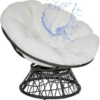 Generic GYCS Coussin pour Fauteuil Rond Impermeable Coussin Salon De Jardin Exterieur Coussin Fauteuil Papasan Chaise Ronde Rotin Coussin Balcon Terrasse pour