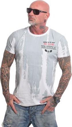 Yakuza T-shirt Fool Allover Regular pour homme, Blanc., 3XL