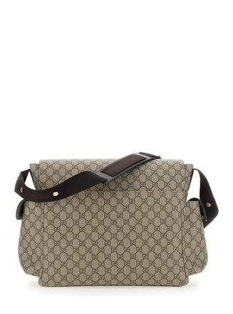 Gucci Unisex Crossbody Changing Bag Beige Gg Canvas Shoulder