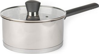 Russell Hobbs RH01164EU Edelstahl Kasserolle - 2,5L Stieltopf mit Glasdeckel, Hochglanzpolierter Stielkasserolle, Induktionsgeeignet, sp&uuml;lmaschinenfester, f&uuml;r Charg